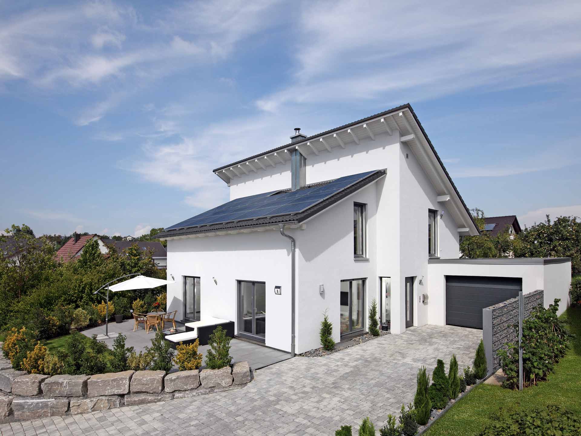 Musterhaus Fertighaus Pultdach Klassik 257 Von Luxhaus Einfamilienhaus